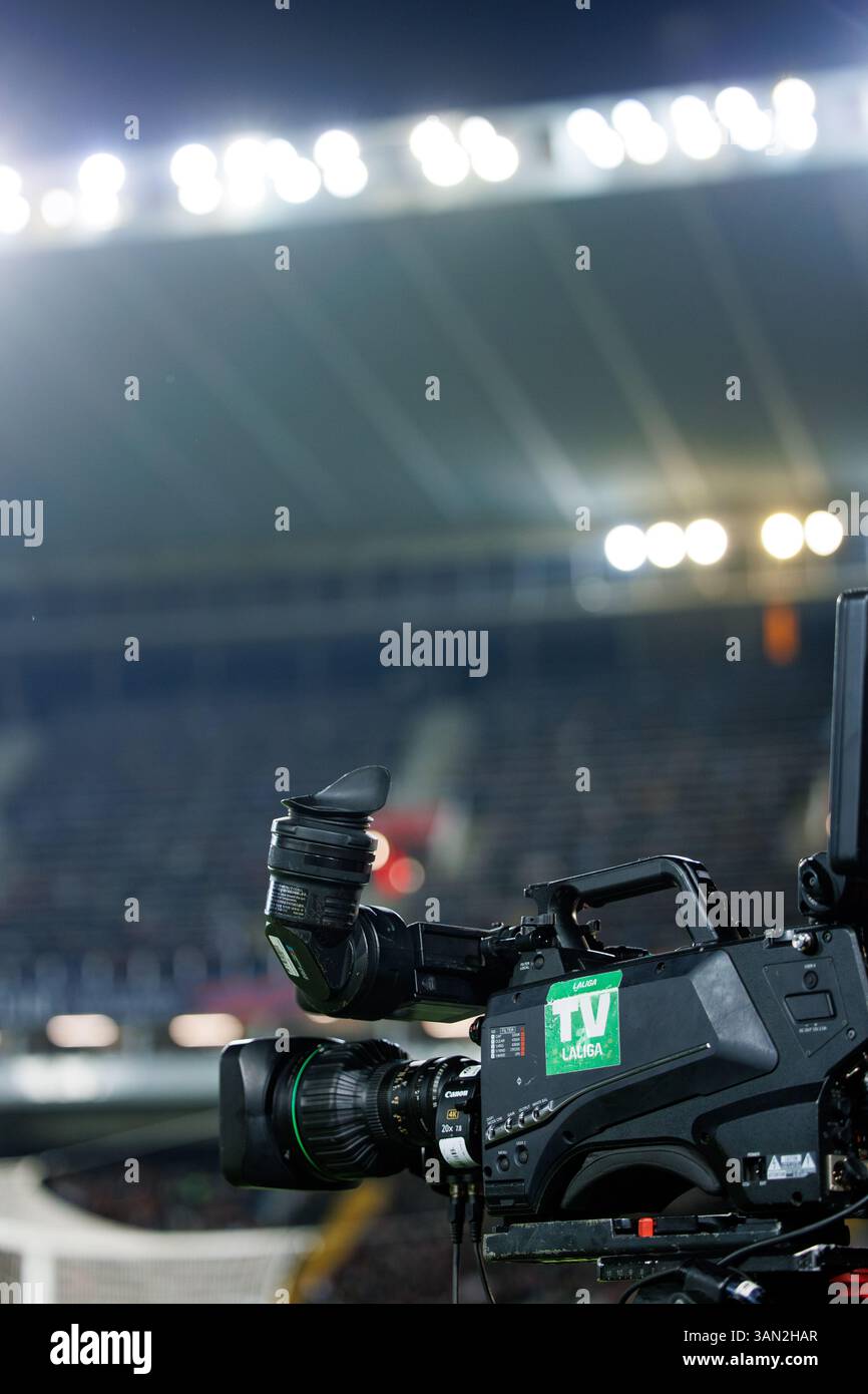 Barcelona, Spain. 27th March, 2025. A view of the LaLiga TV Camera ...