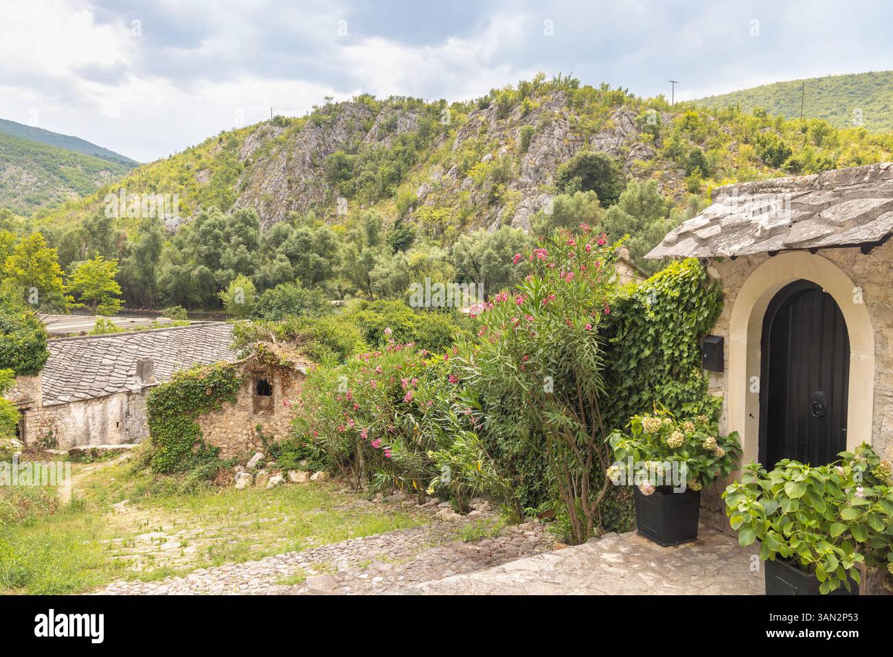 Old stone house in Blagaj village in Bosnia and Herzegovina, Europe ...