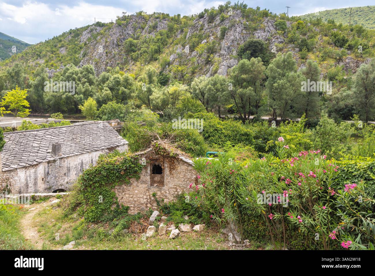 Old stone house in Blagaj village in Bosnia and Herzegovina, Europe ...