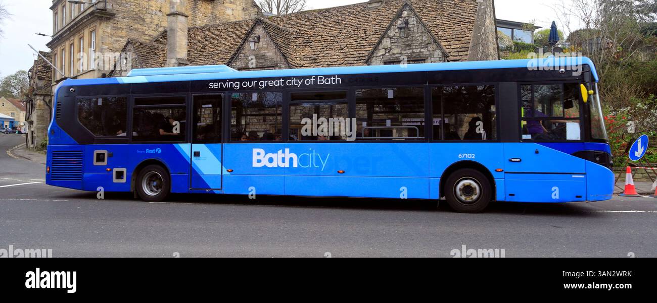 Bath City service bus 0n main road at Bradford on Avon. Taken April ...