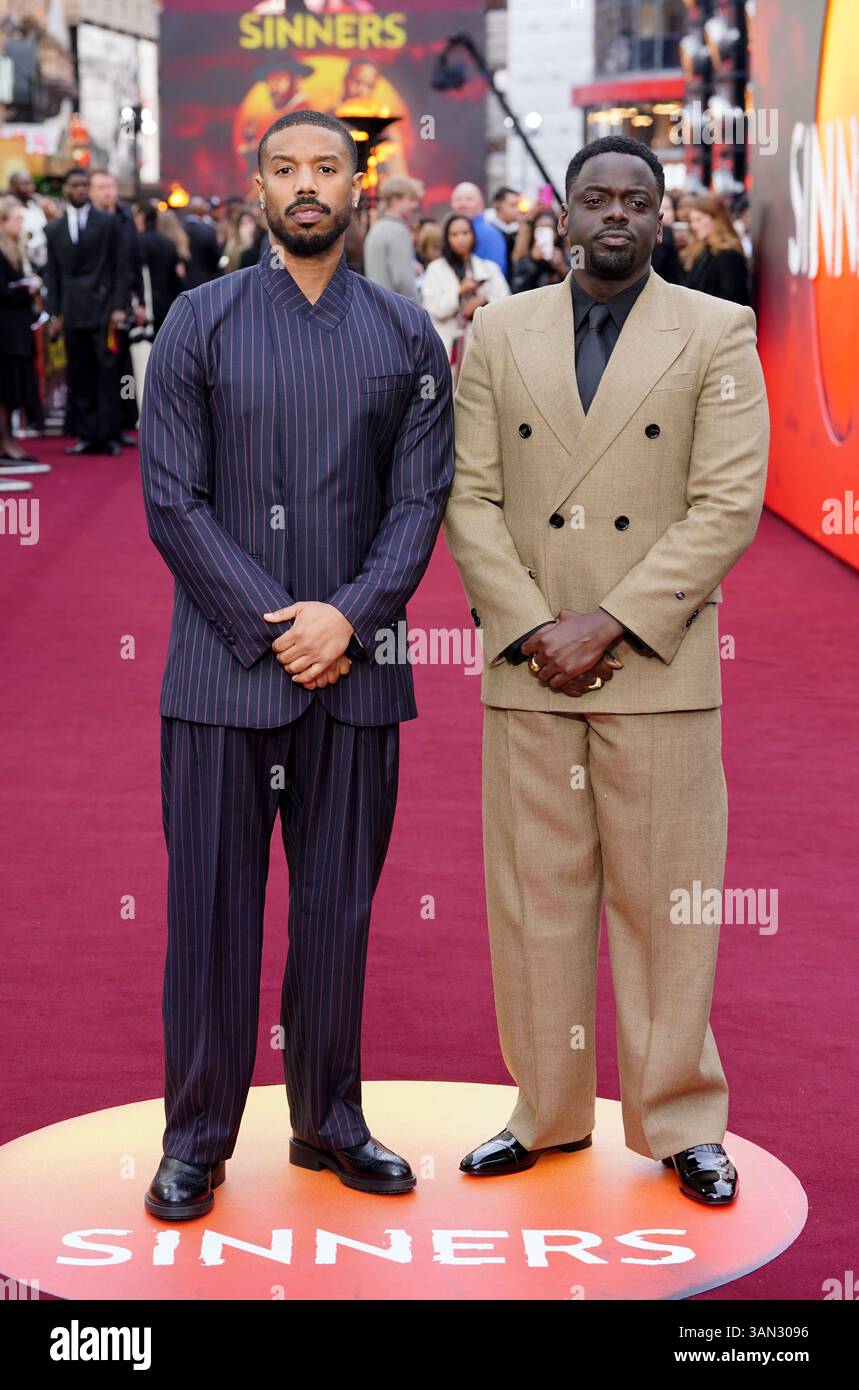 Michael B. Jordan (left) and Daniel Kaluuya arriving for the European ...