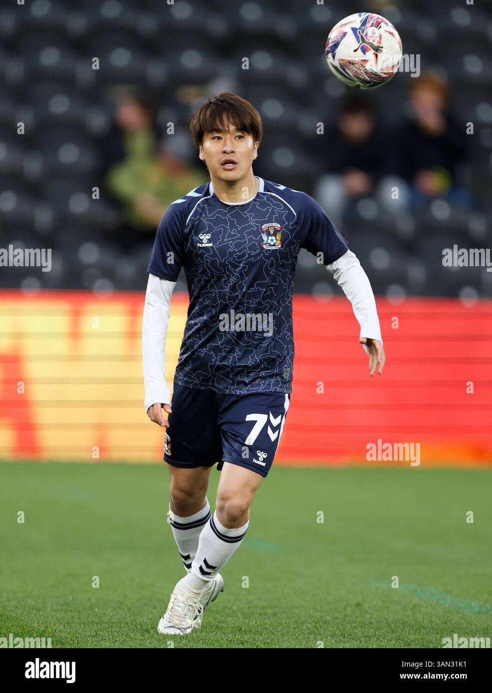 Coventry City's Tatsuhiro Sakamoto warming up prior to kick-off in the ...