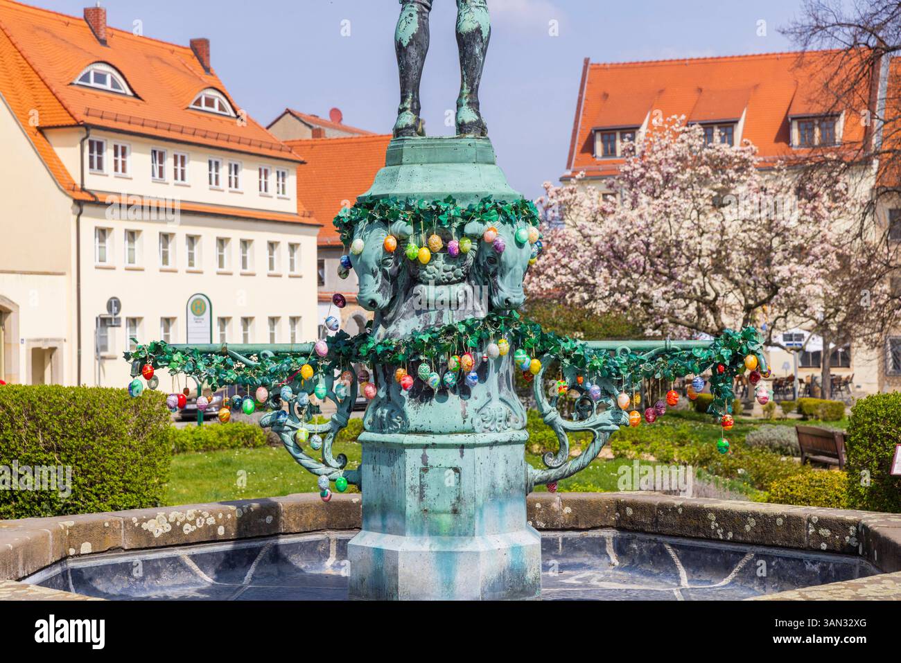 Dohna im Frühling Fleischerbrunnen von Alexander Höfer, 1912 Dohna ...