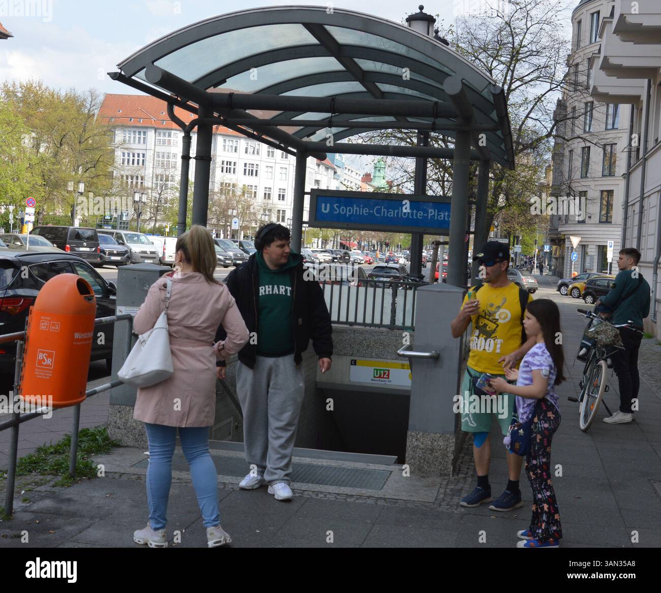Berlin, Germany - April 14, 2025 - Entrance of U-Bahn station Sophie ...