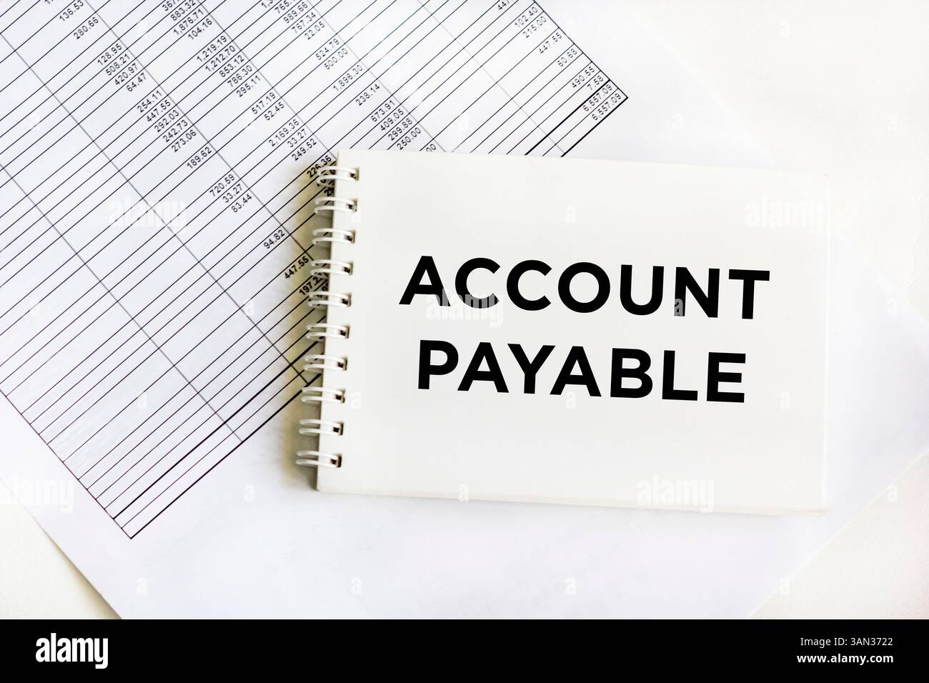 ACCOUNT PAYABLE text on notebook with chart Stock Photo - Alamy