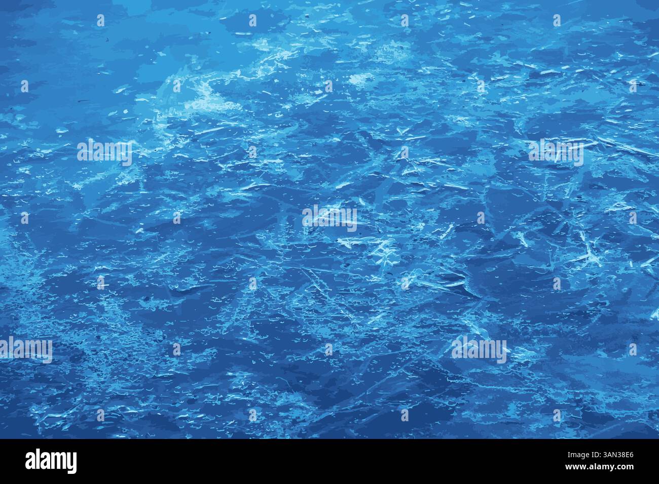 Realistic vector illustration of an ice surface of the river. Texture ...