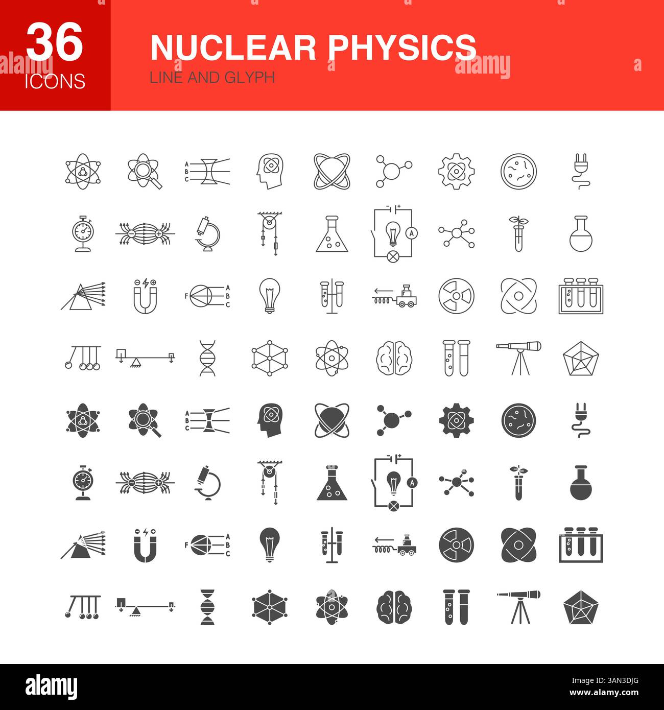 Nuclear energy microscope Stock Vector Images - Alamy