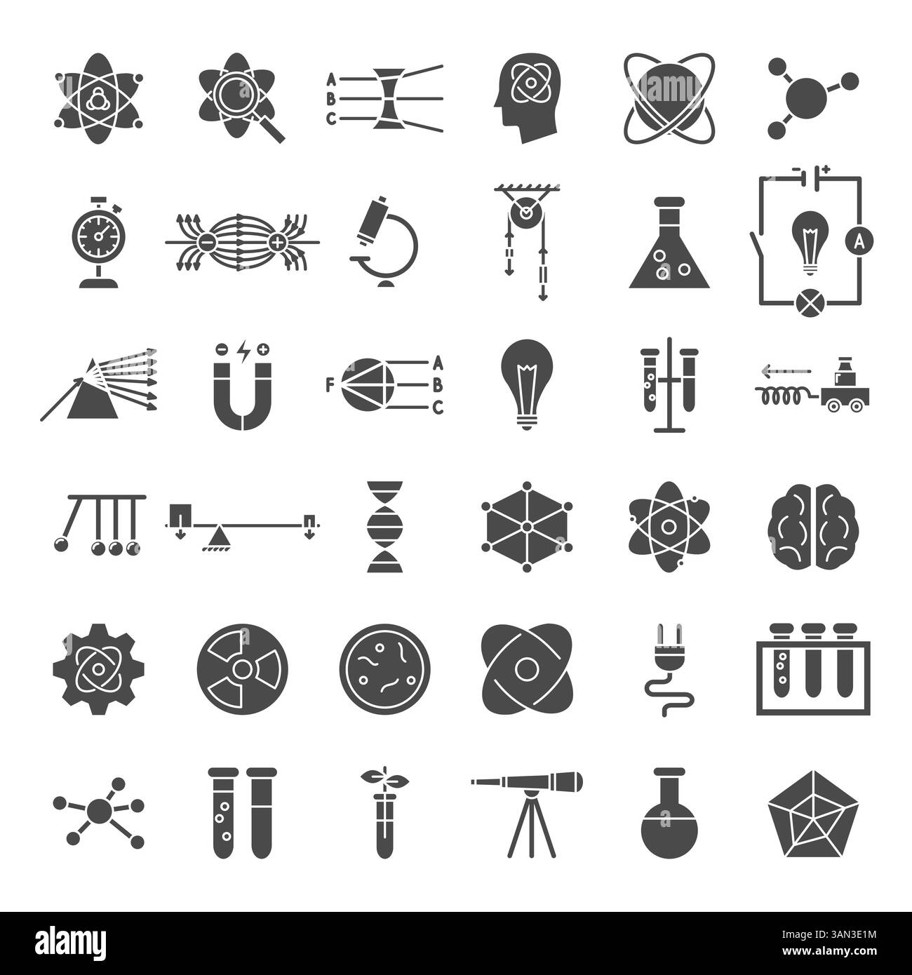 Nuclear energy microscope Stock Vector Images - Alamy