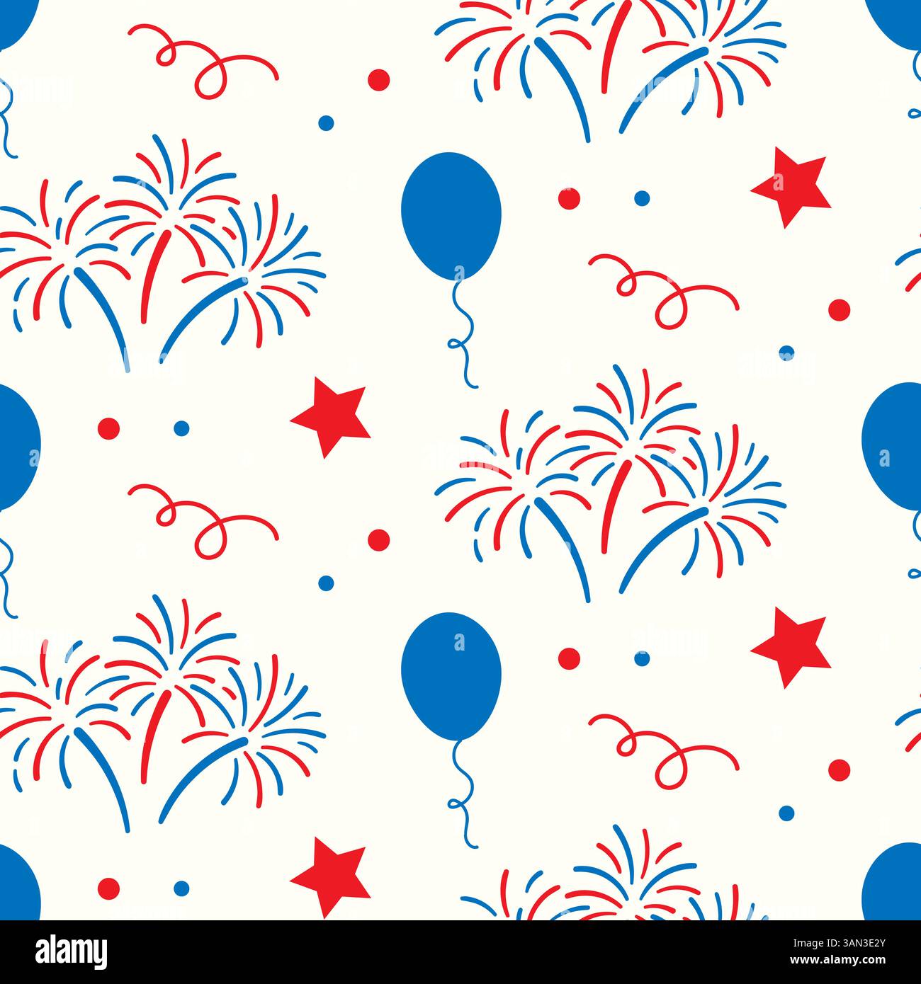 Fireworks seamless background Fourth of July print Stock Vector Image ...