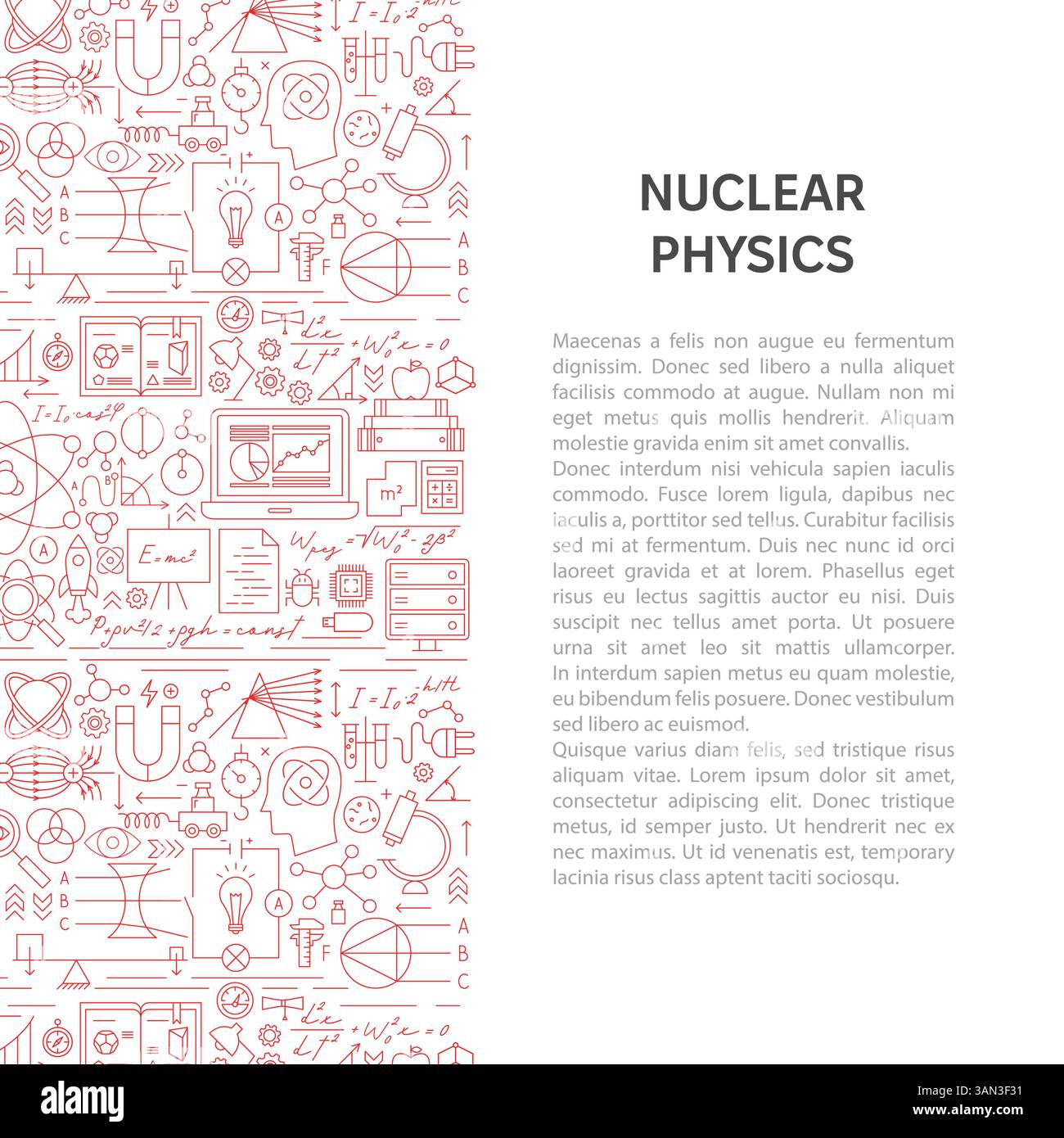 Nuclear Physics Line Pattern Concept Stock Vector Image & Art - Alamy