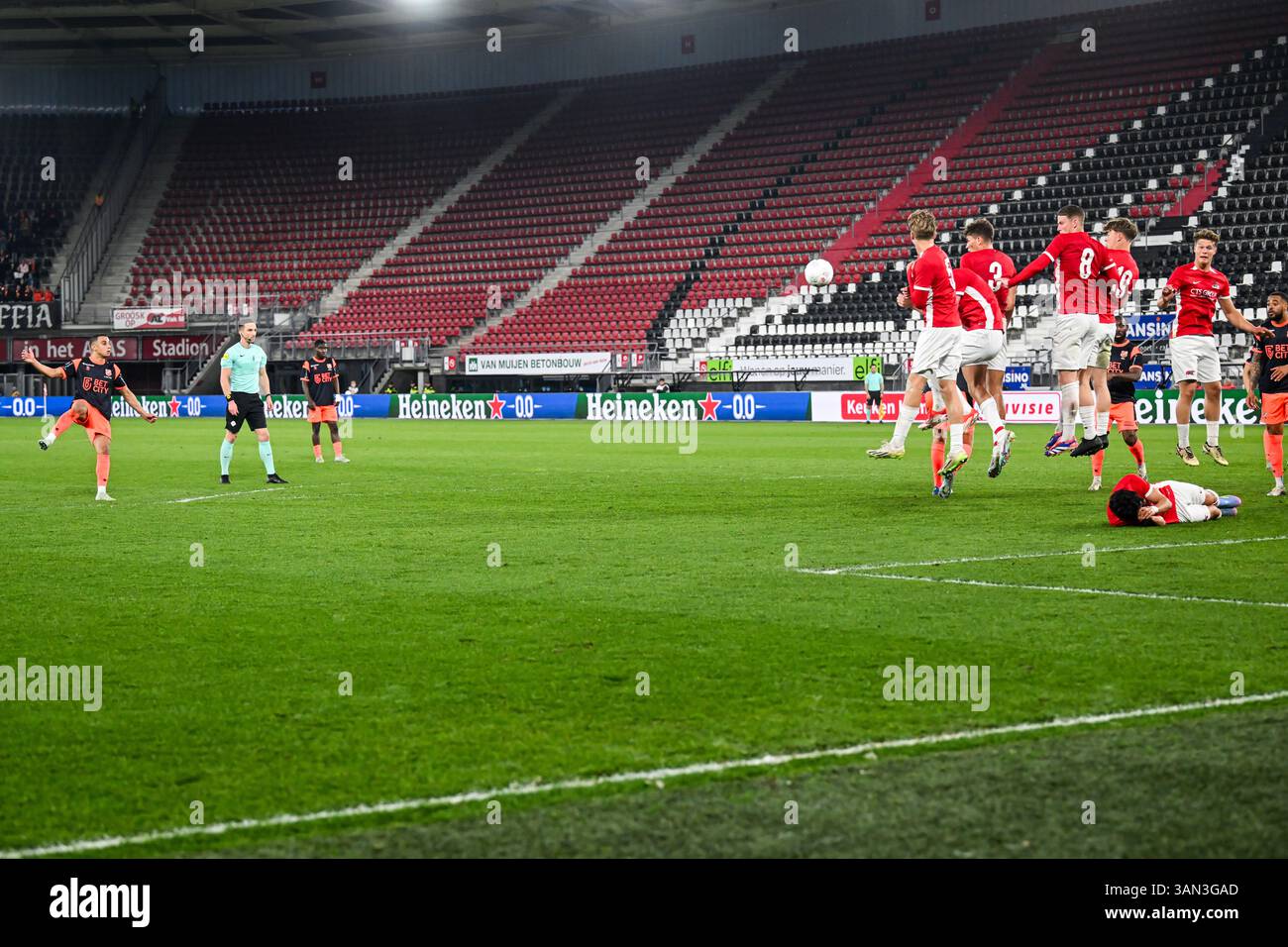 ALKMAAR - Free kick by Bilal Ould-Chikh of FC Volendam during the Dutch ...