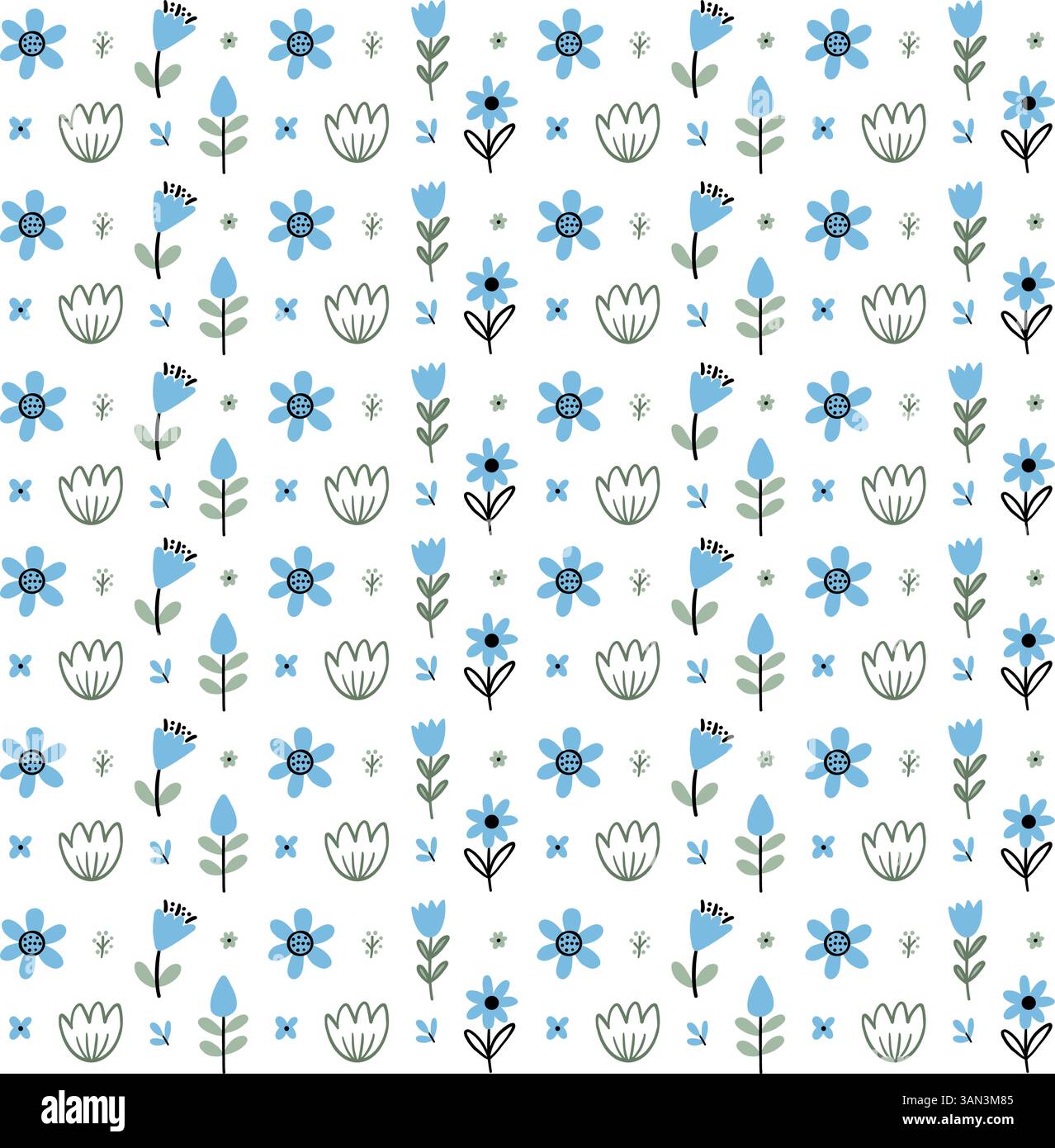 Seamless Floral Pattern for Kids Textile Design Stock Vector Image ...