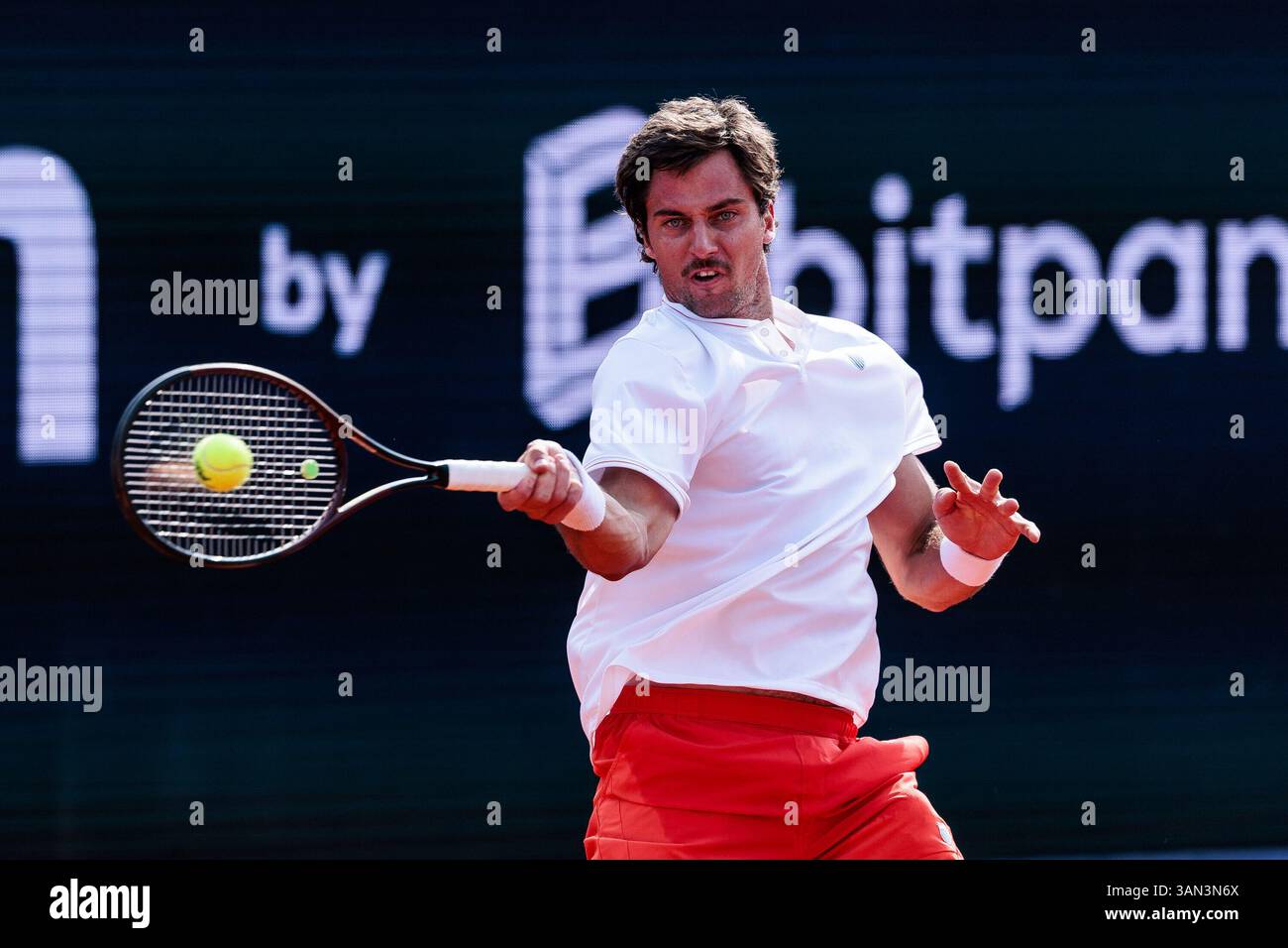 Munich, Germany. 14th April, 2025. Borna Gojo (Kroatien) im Match gegen Ben Shelton (USA) BMW ...