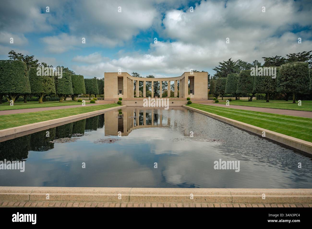 Monument to Fallen Soldiers at the American Cemetery, Normandy Stock ...