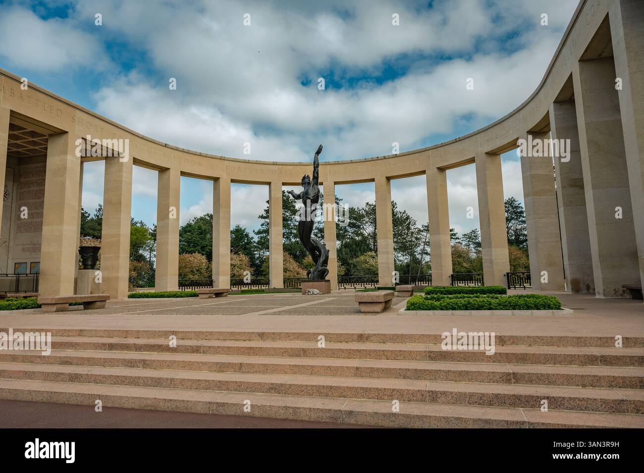 Monument to Fallen Soldiers at the American Cemetery, Normandy Stock ...