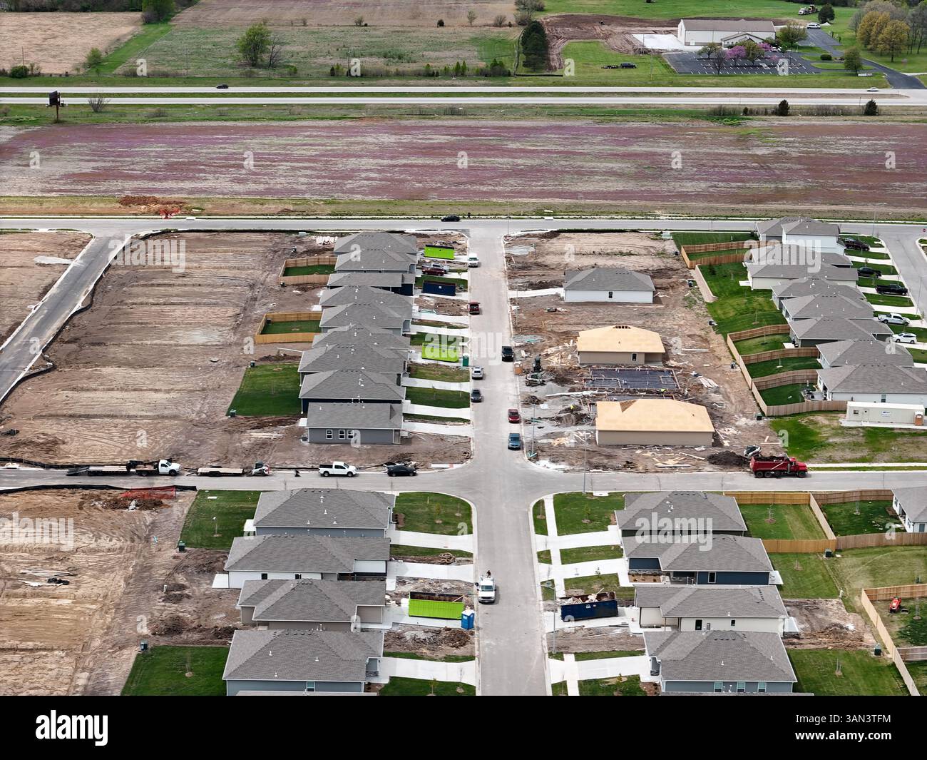 Spring Hill, Kansas - April 14, 2025: New Residential Home Construction ...