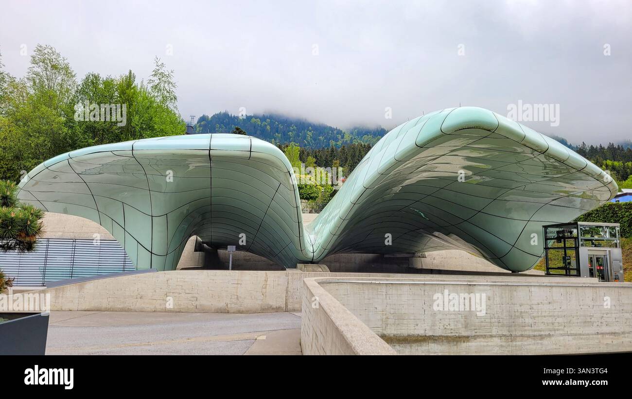 View of the Hungerburg Funicular railway Hungerburgbahn in Innsbruck ...