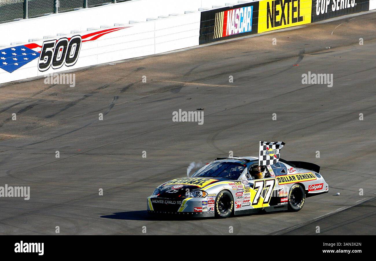 Bobby Labonte celebrates his victory in the Aaron's 312 Busch Series ...