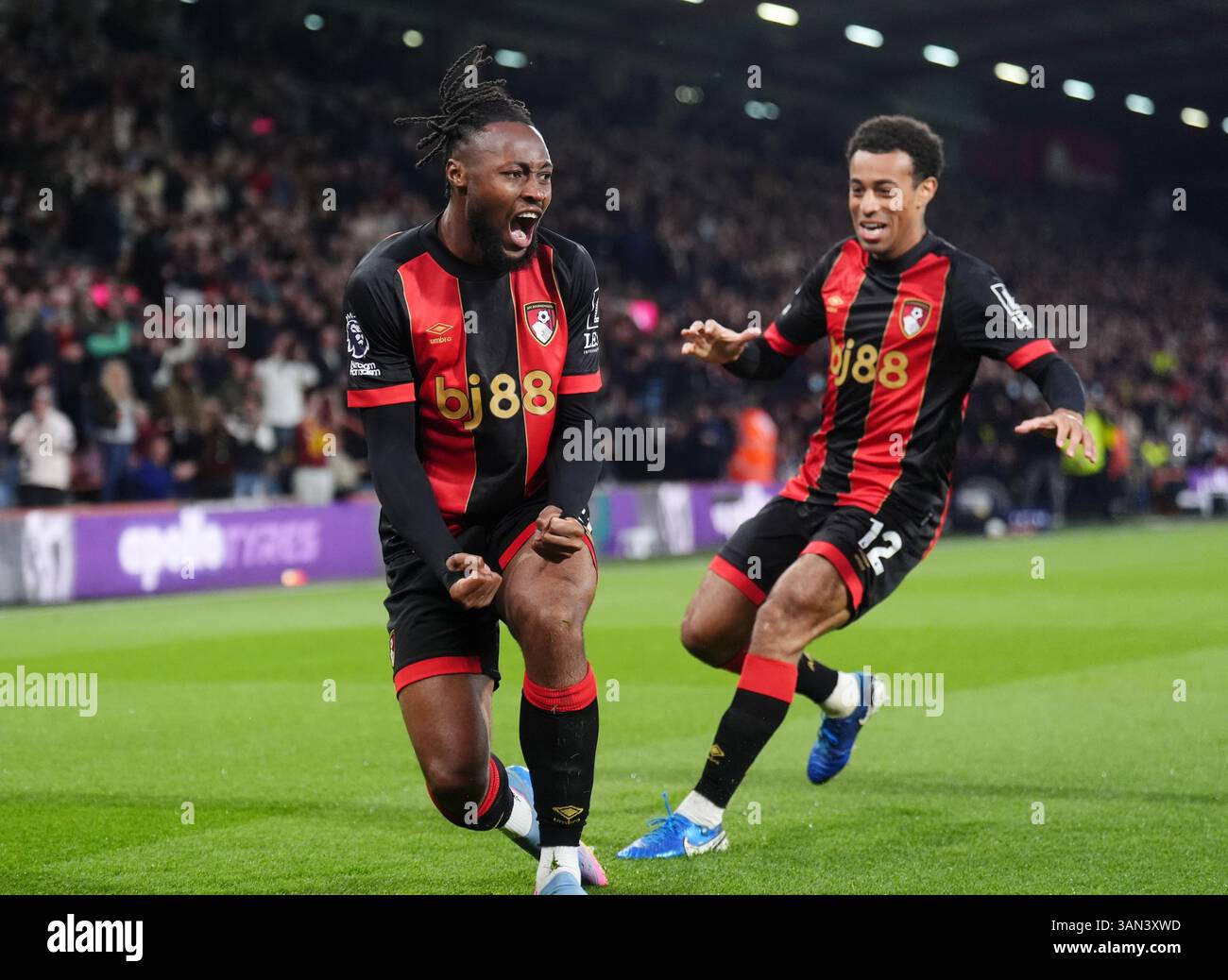 Bournemouth's Antoine Semenyo celebrates scoring their side's first ...
