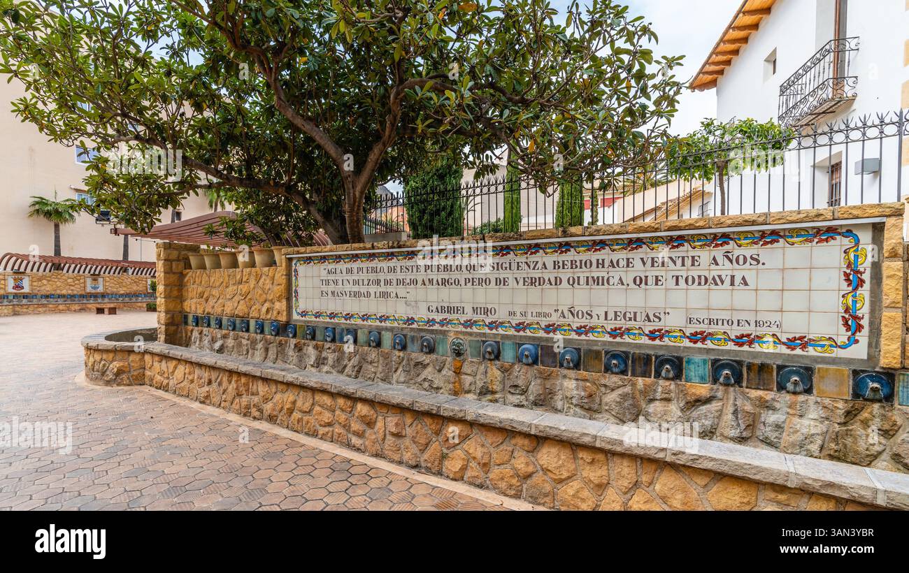Polop, Spain, February 25, 2025. Fuente dels Chorros in Polop de la ...