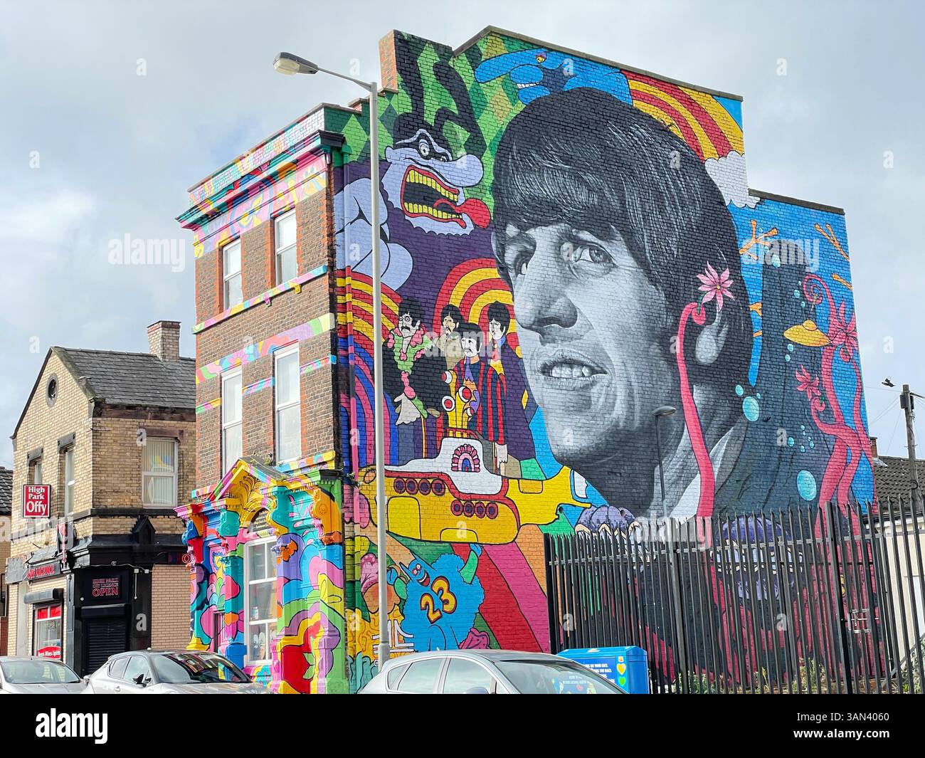 Ringo Starr mural on the Empress public house, Liverpool, England Stock ...