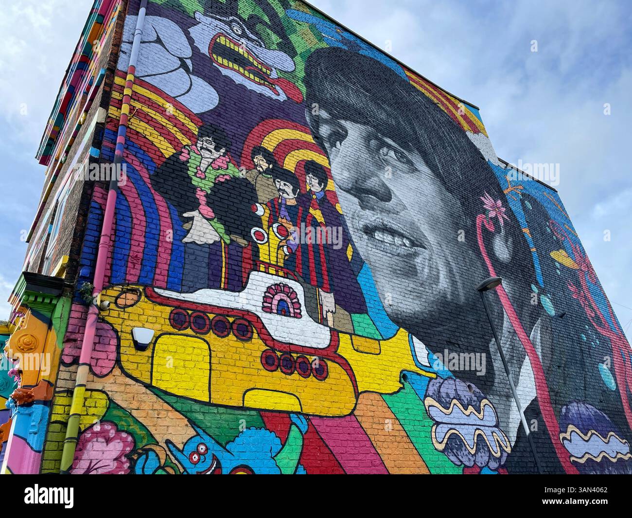 Ringo Starr mural on the Empress public house, Liverpool, England Stock ...