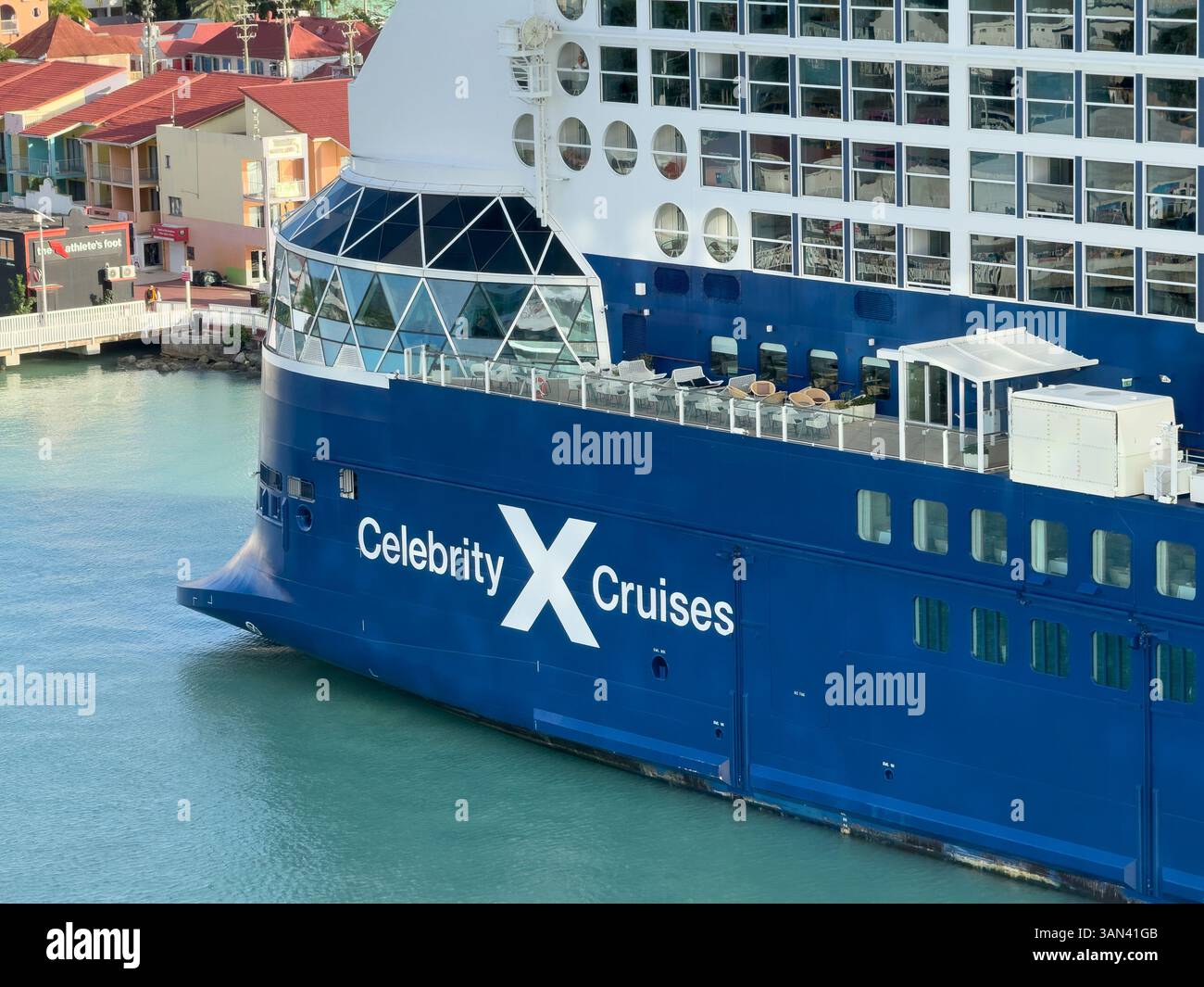 Celebrity Beyond cruise ship stern and name on hull Stock Photo - Alamy