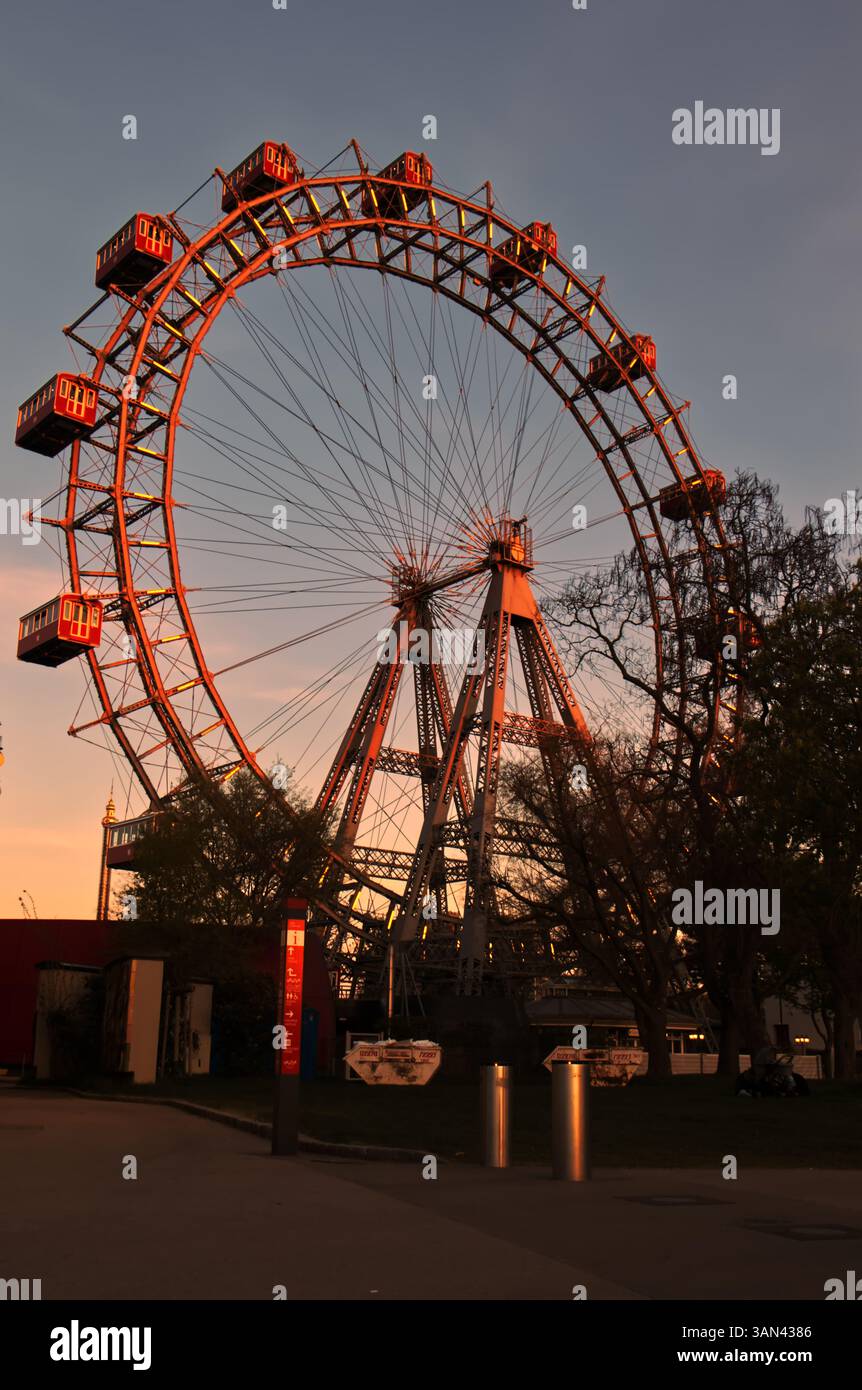 VIENNA, AUSTRIA APRIL 12, 2025: Ferris wheel in the Vienna Prater in ...