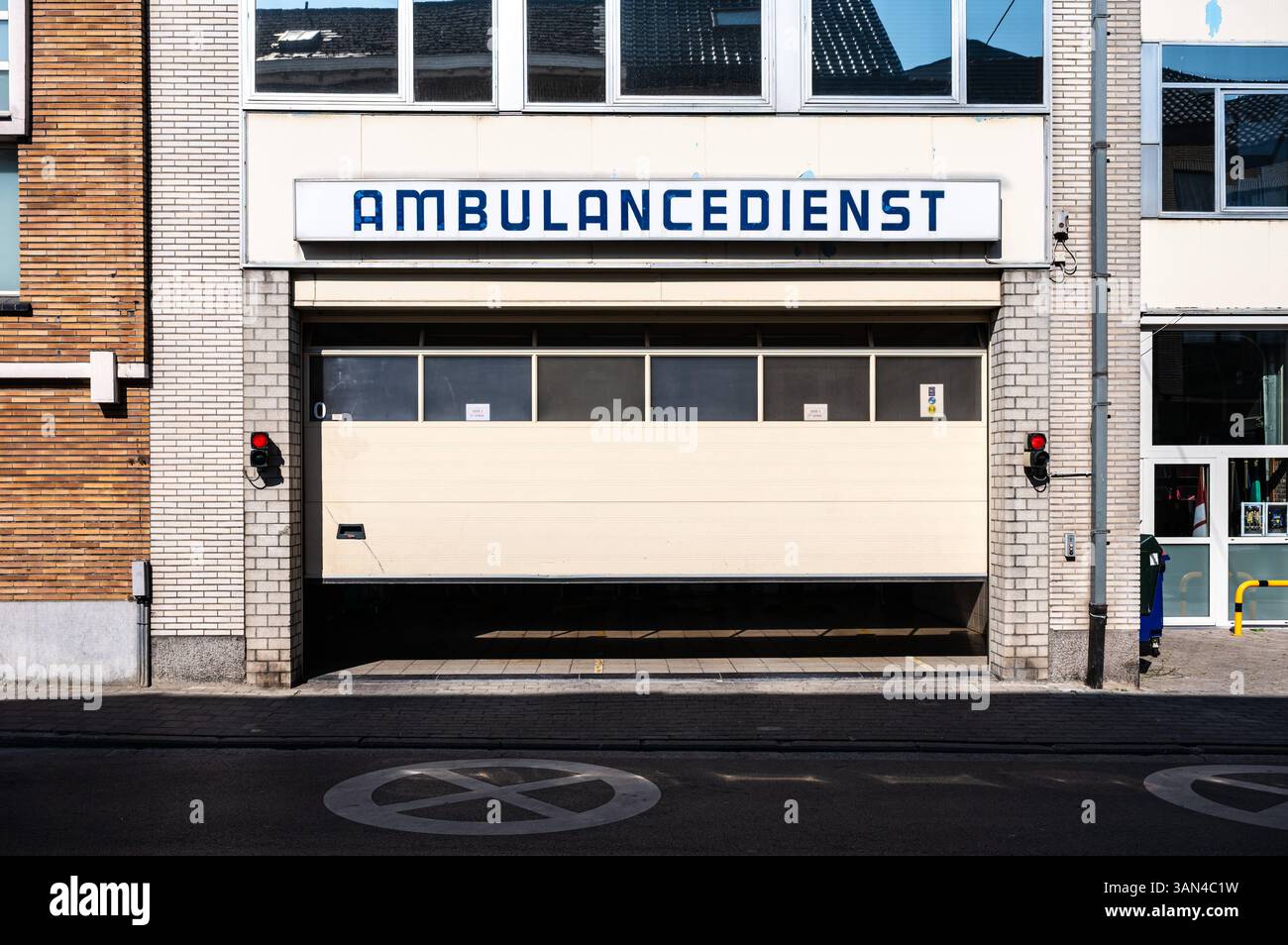 Ambulance service garage port and headquarters in Aalst, East Flemish ...