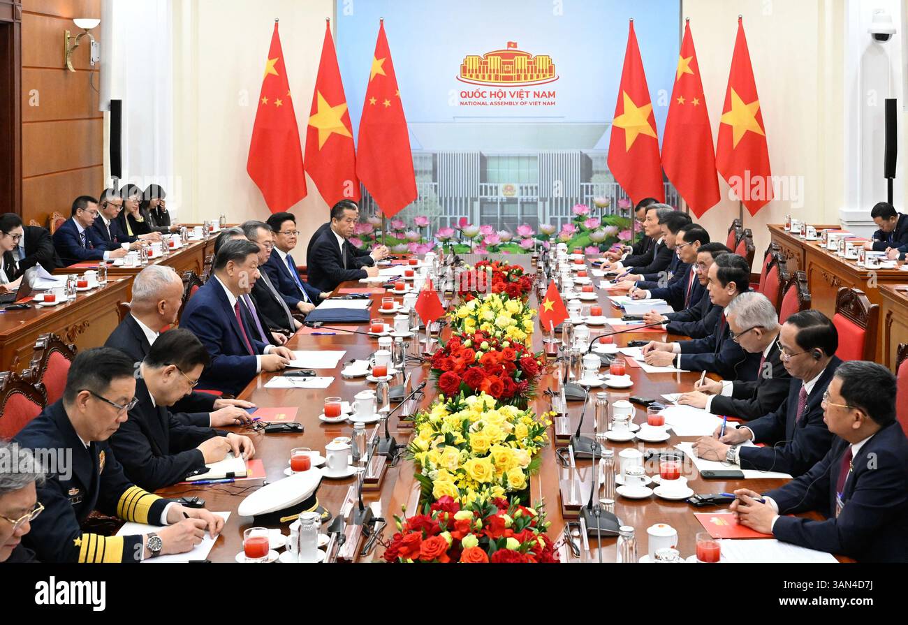 Hanoi, Vietnam. 14th Apr, 2025. Xi Jinping, general secretary of the ...