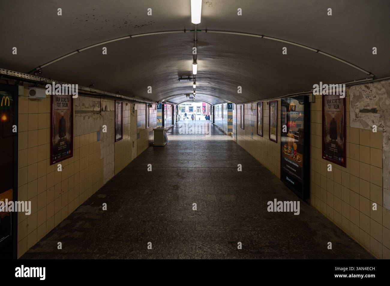 Underpass of the regional railway station of Aalst, East Flemish Region ...