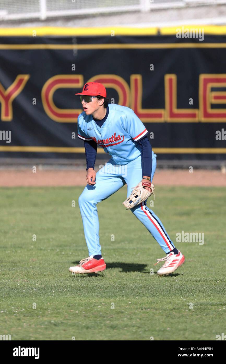 Outfielder Josh Proctor of Maranantha High School during a game against ...