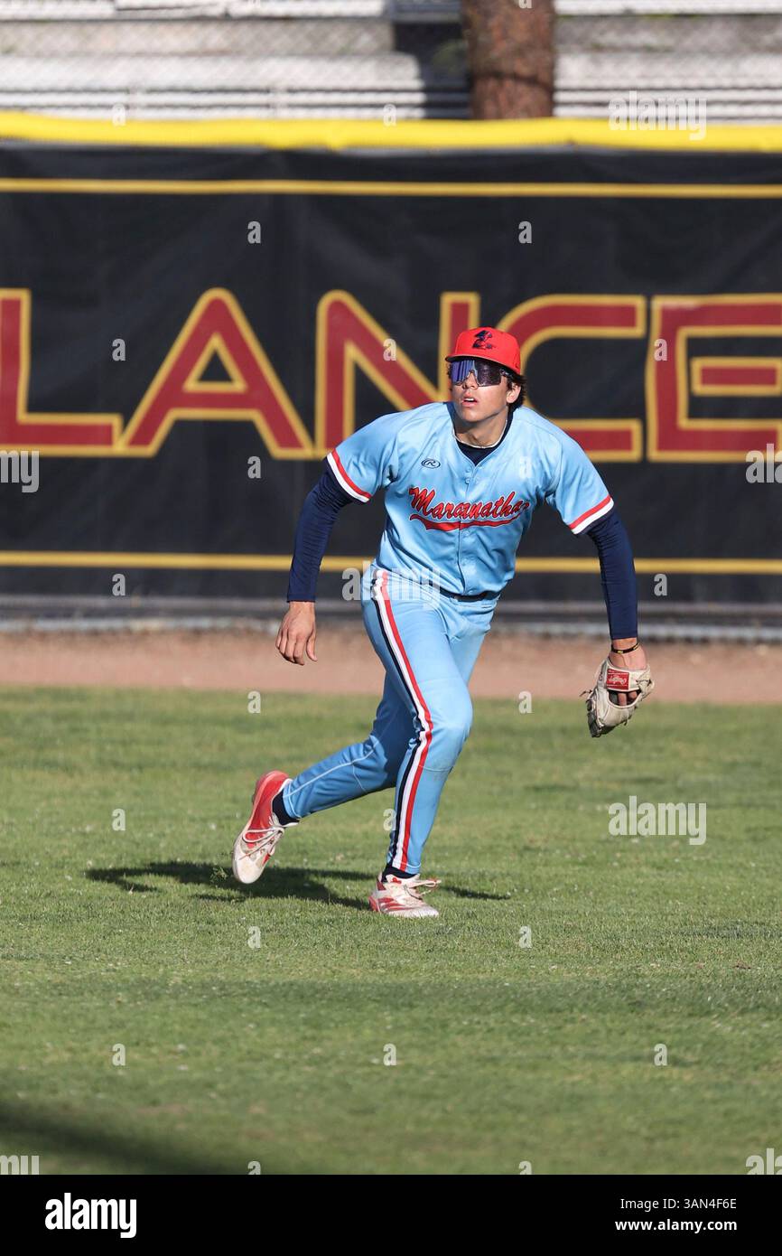 Outfielder Josh Proctor of Maranantha High School during a game against ...