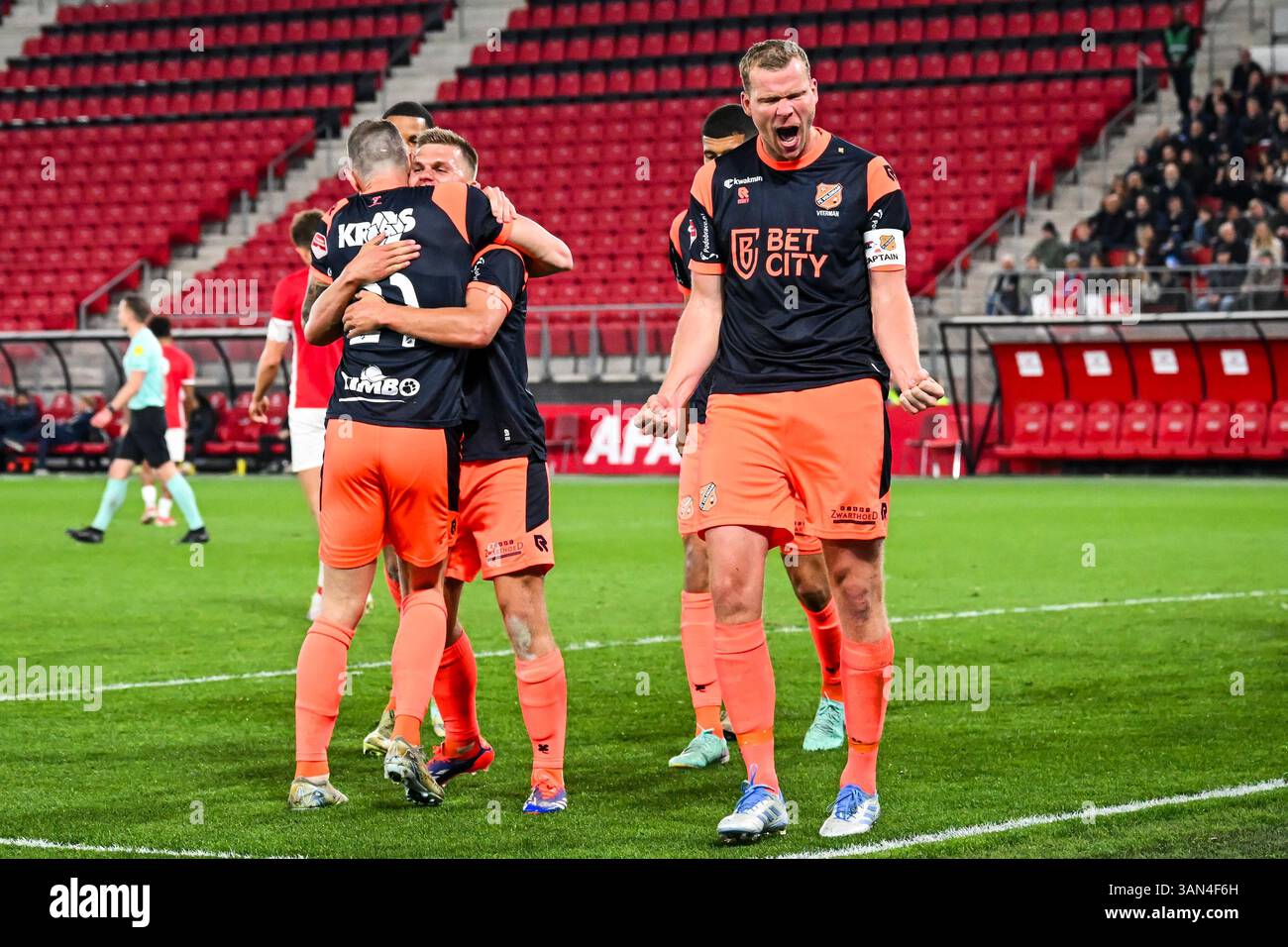 ALKMAAR - Henk Veerman of FC Volendam celebrates the 0-1 during the ...