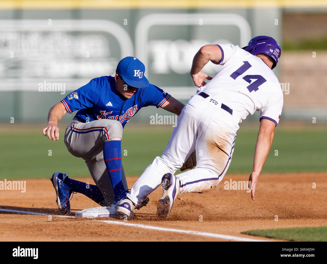 April 11, 2025: Texas Christian University's Karson Bowen (14) advanced ...