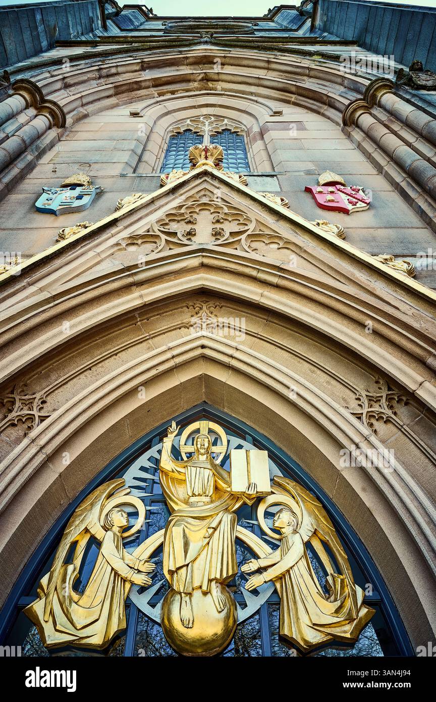 Blackburn Cathedral front elevation and door detail Stock Photo - Alamy