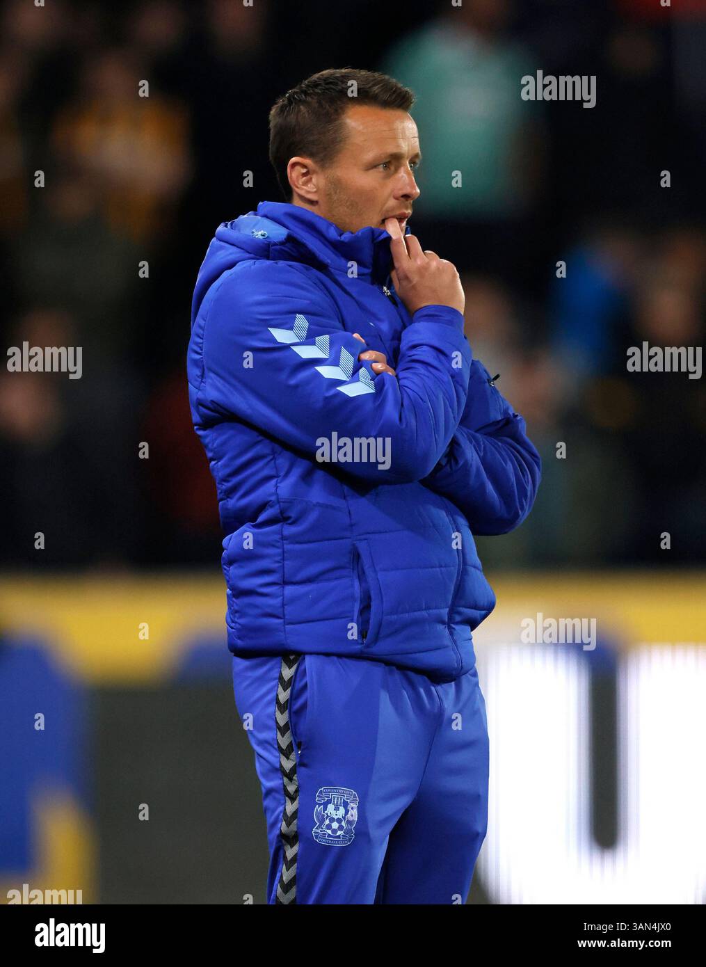 Coventry City assistant head coach Joe Edwards during the Sky Bet ...