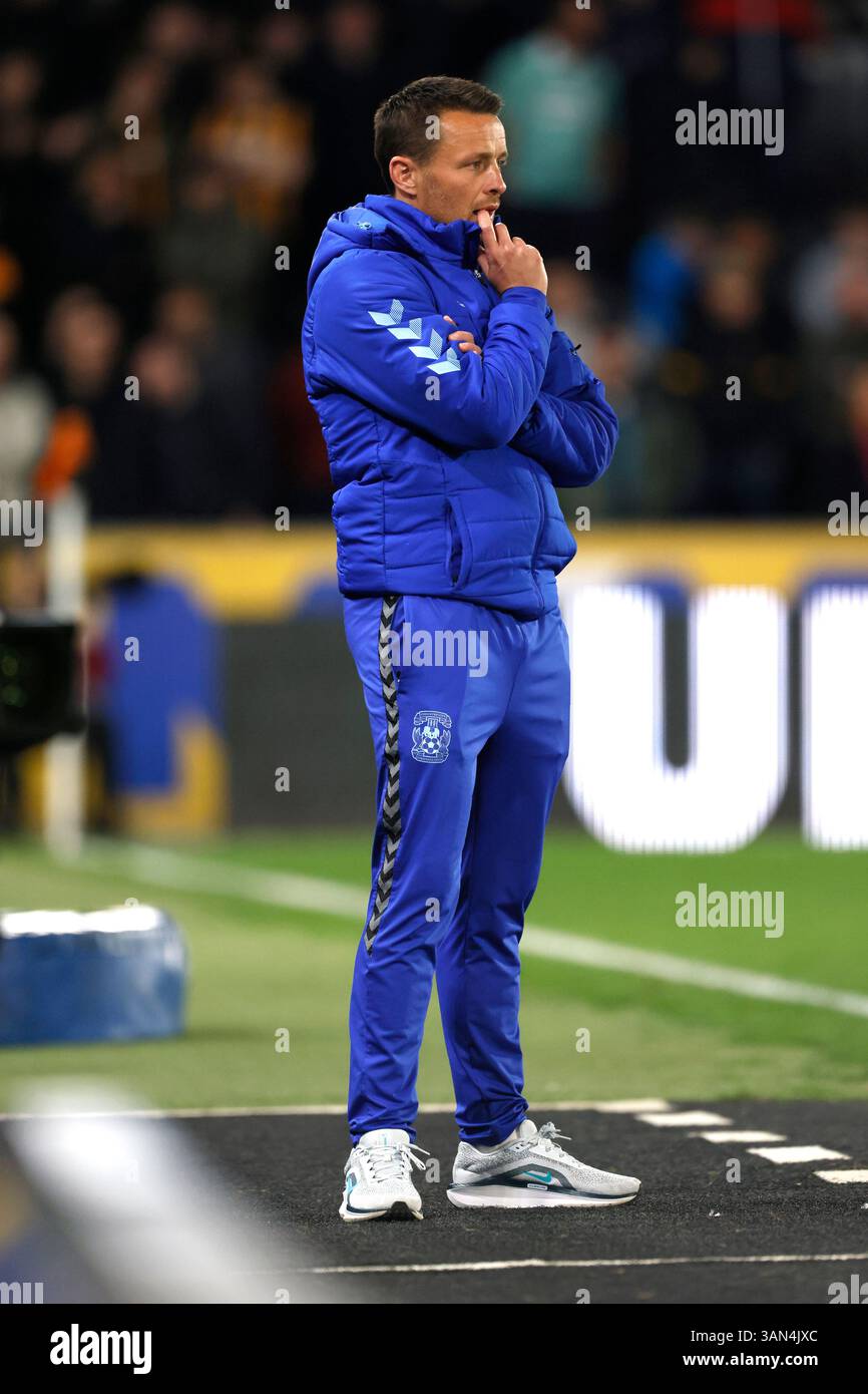 Coventry City assistant head coach Joe Edwards during the Sky Bet ...
