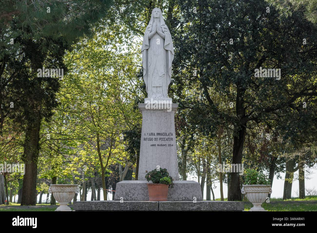 Statue of the Immaculate Mary titled “Refuge of Sinners,” erected in ...