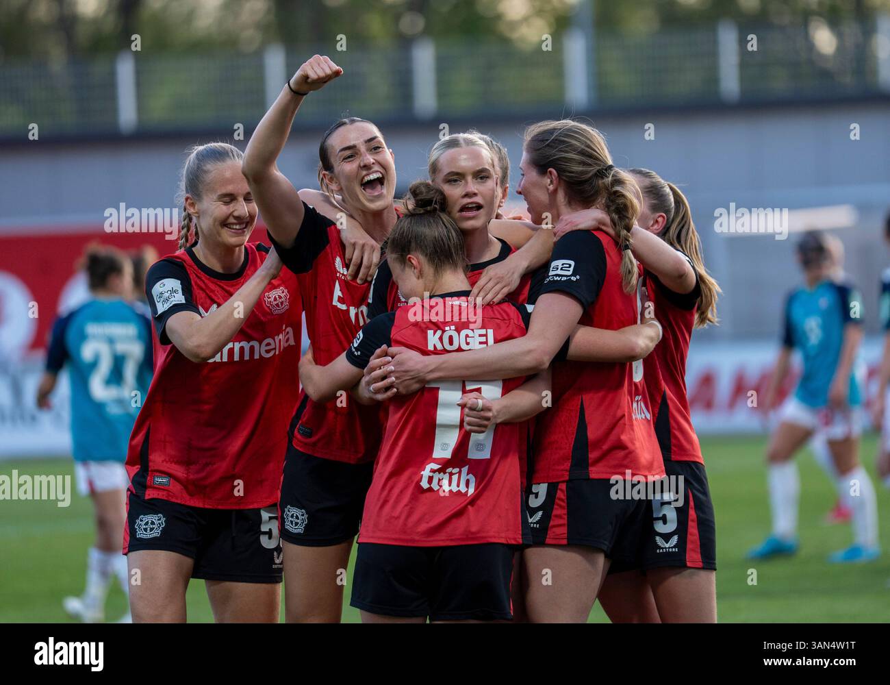 Leverkusen, Deutschland. 14th Apr, 2025. Cornelia Kramer (Bayer 04 ...