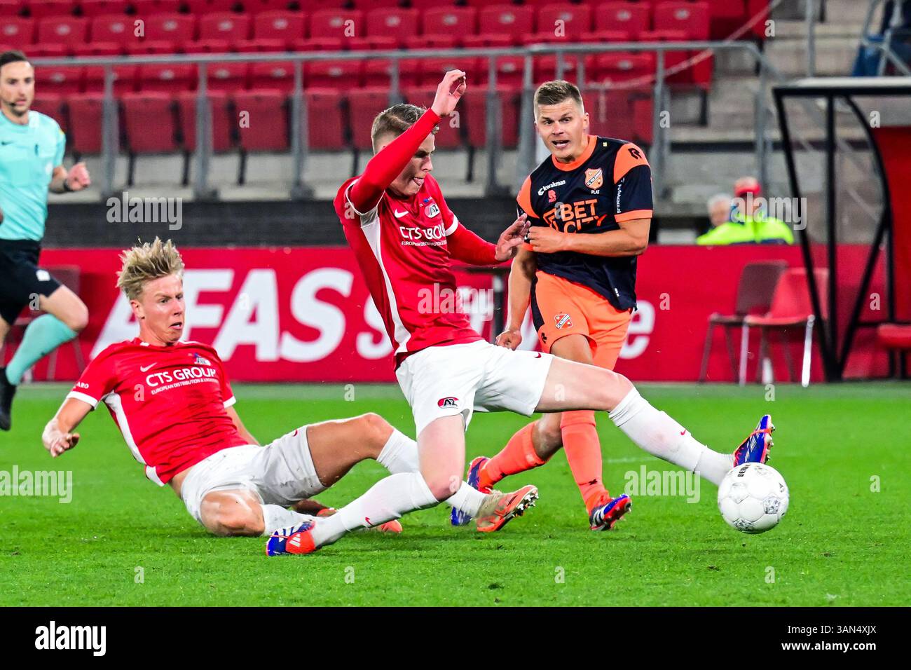 ALKMAAR - Shot by Alex Plat of FC Volendam during the Dutch Premier ...