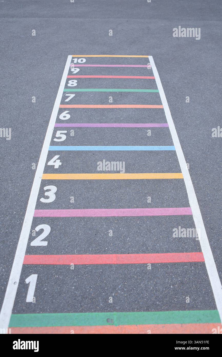 Number line 1 to 10 on a tarmac playground for children to play on ...