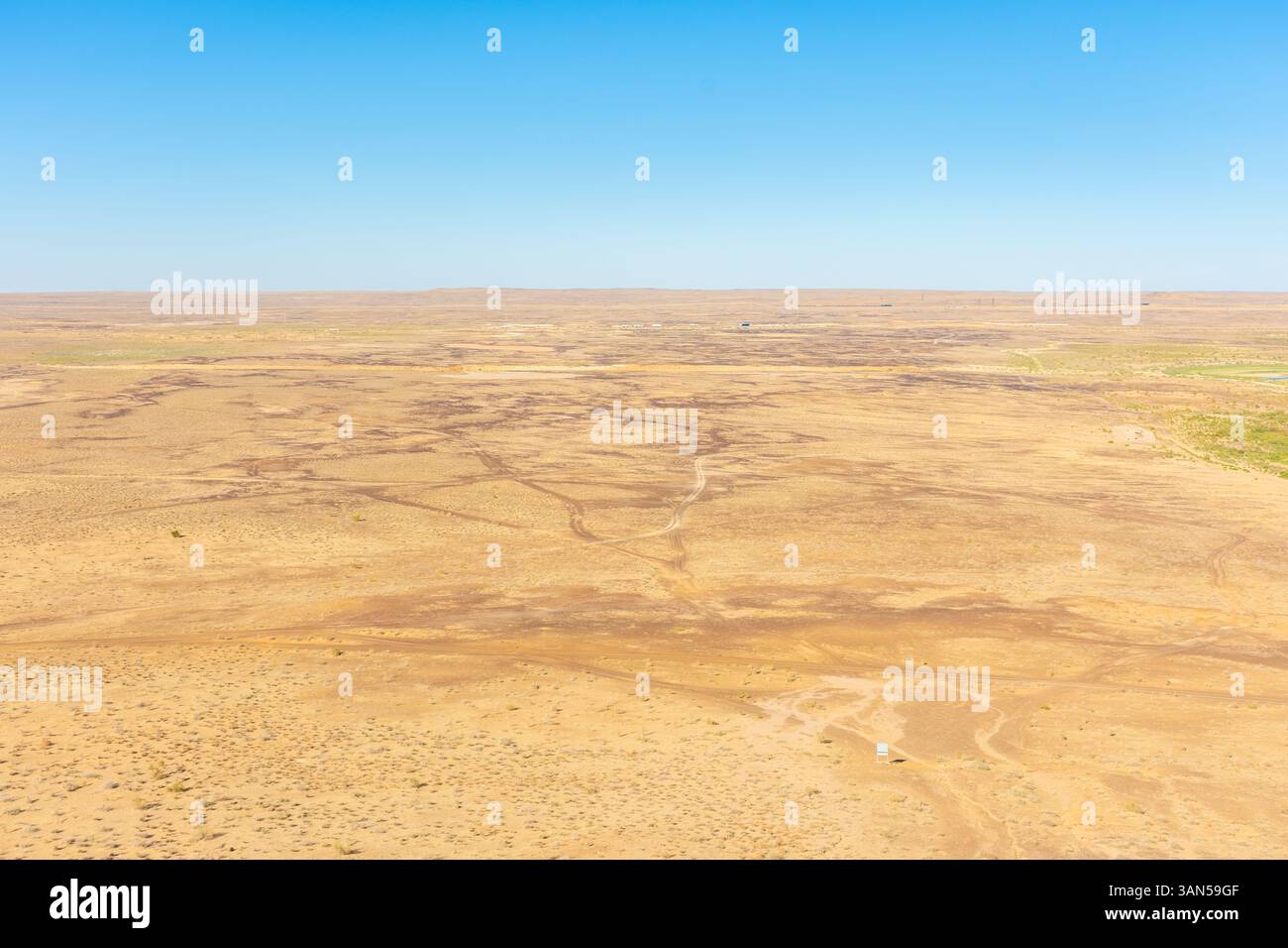 Kyzylkum (red sand) Desert of the Khorezm region from Chilpik Kala ...