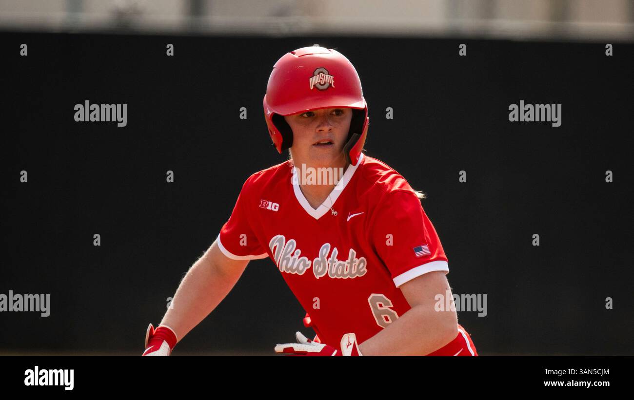 Ohio State's Sami Bewick (6) runs during an NCAA softball game against ...