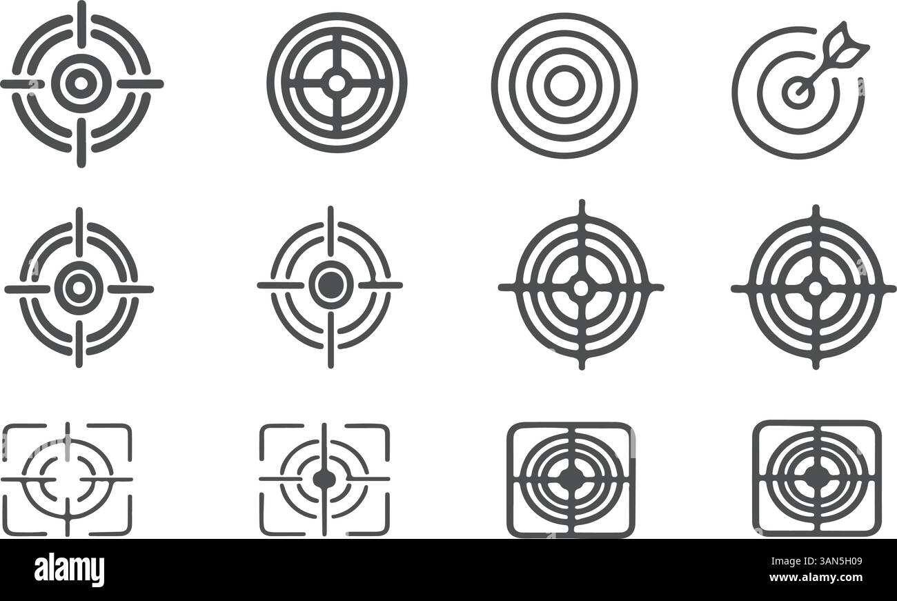 Target Icon set Stock Vector Image & Art - Alamy