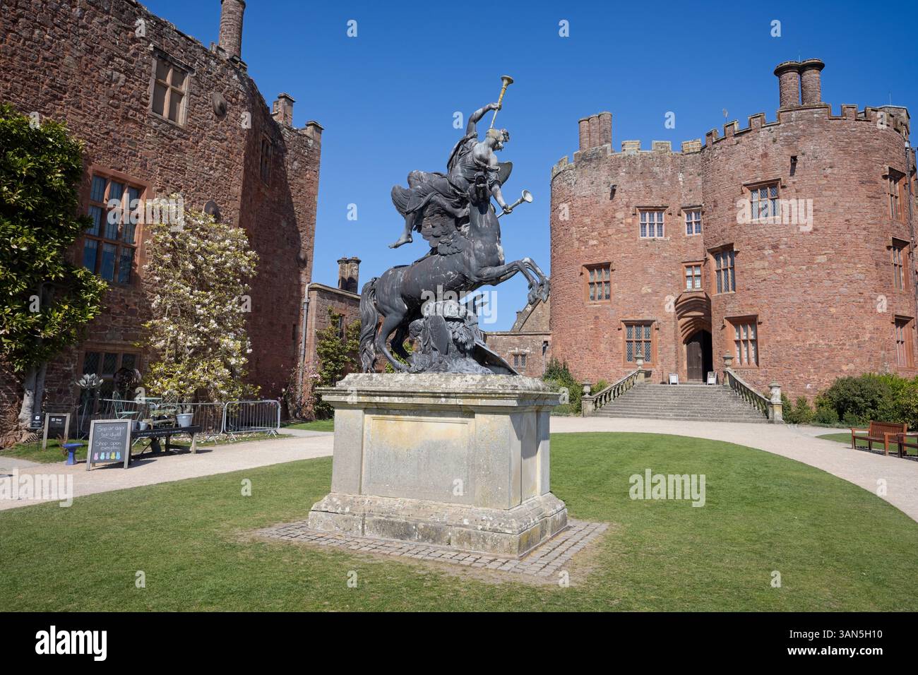 Statue of Fame borne aloft by the Winged Horse Pegasus in the entrance ...