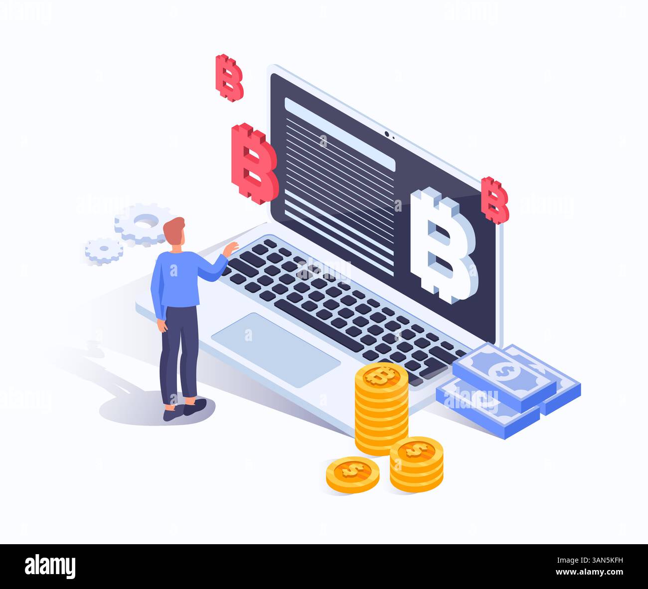 Bitcoin analysis screen in Stock Vector Images - Alamy