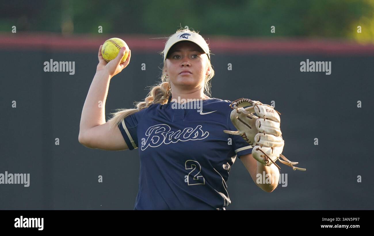 Charleston Southern's Weslin Jones throws the ball between innings ...