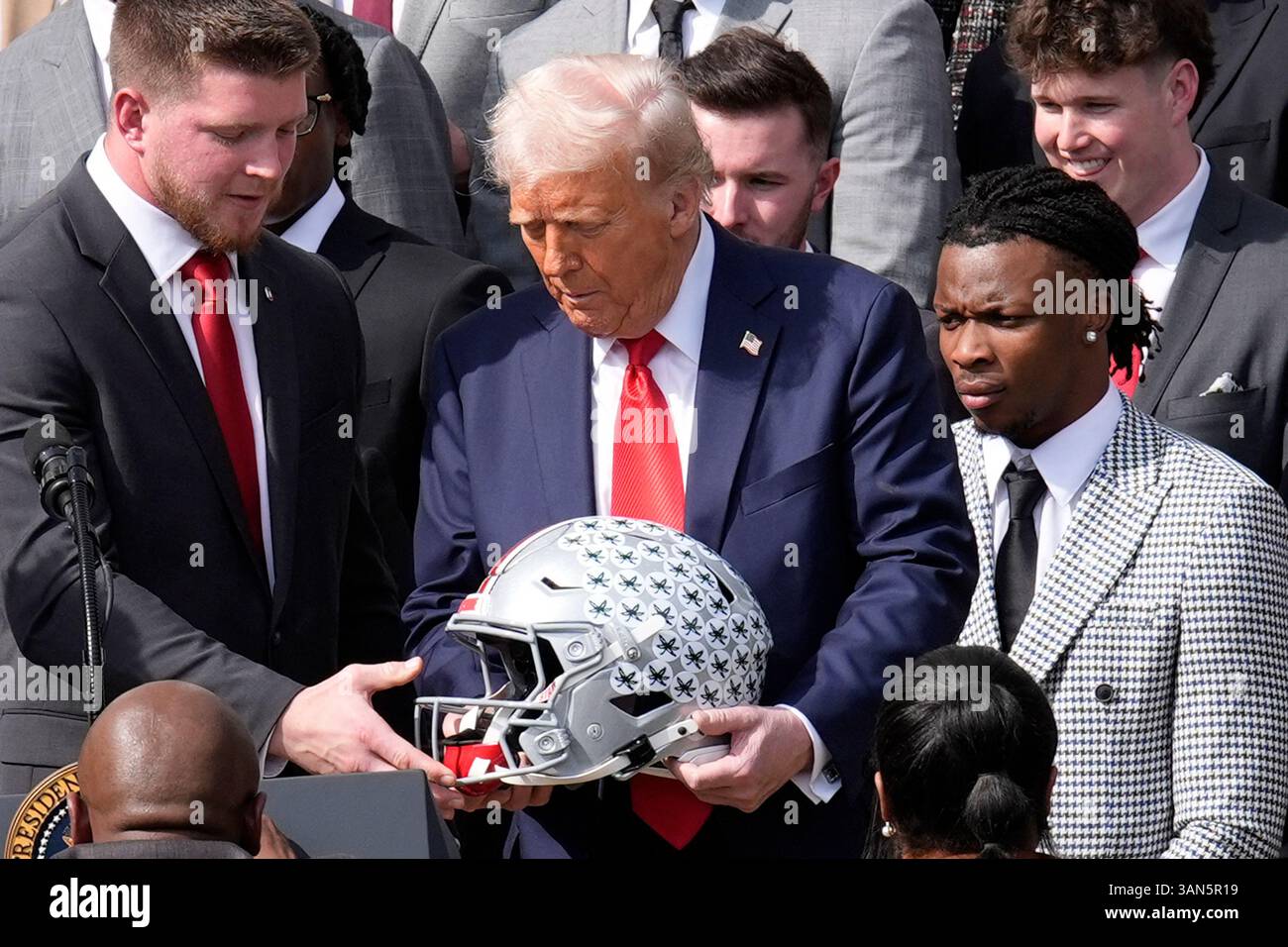 Washington, United States. 14th Apr, 2025. US President Donald Trump is ...