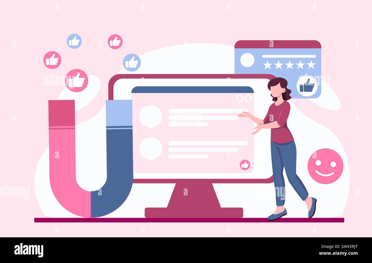 Social media engagement concept. Vector illustration Stock Vector Image ...